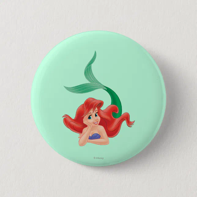 Ariel Laying Down Button | Zazzle