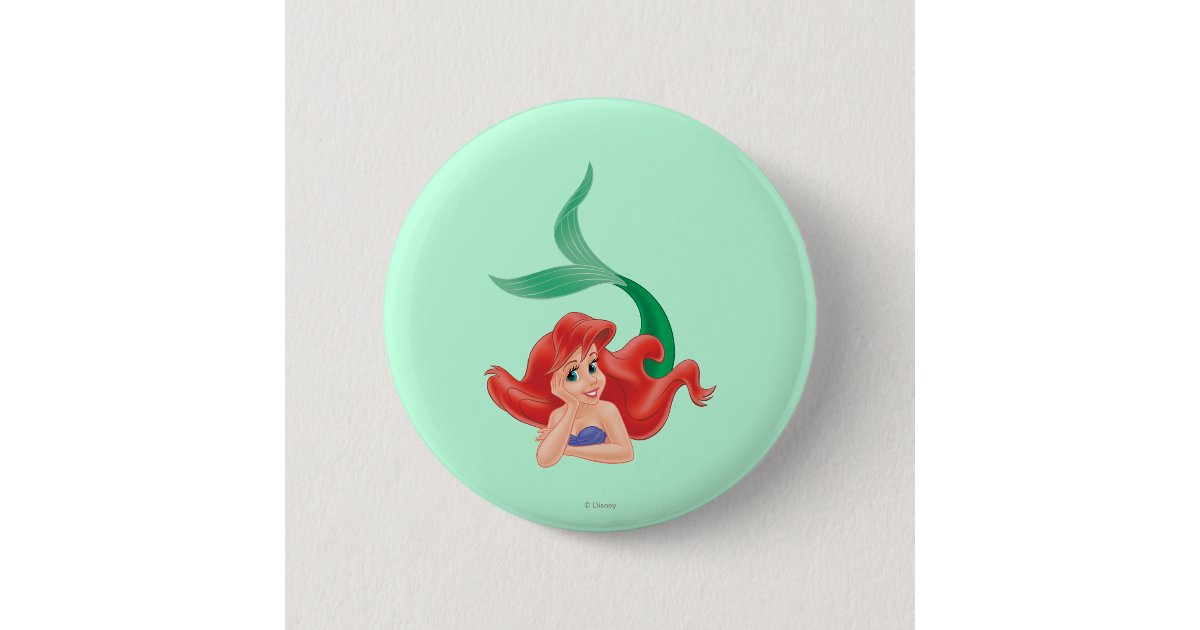 Ariel Laying Down Button | Zazzle