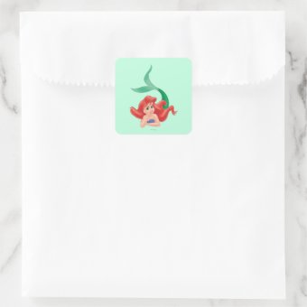 Ariel Laying Down Square Sticker | Zazzle