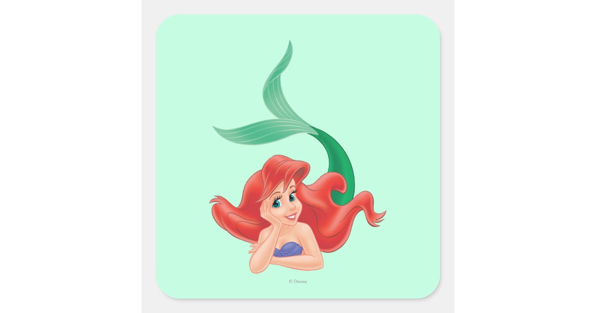 Ariel Laying Down Square Sticker | Zazzle