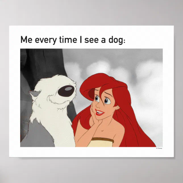 Ariel & Max Meme "Me Every Time I See A Dog" Poster | Zazzle