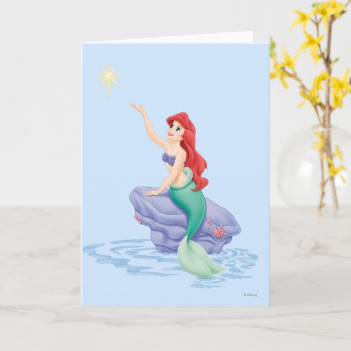 Ariel Sitting on Rock Card | Zazzle
