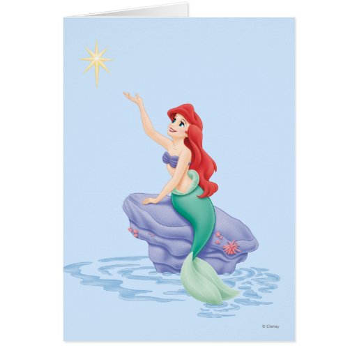 Ariel Sitting on Rock Card | Zazzle