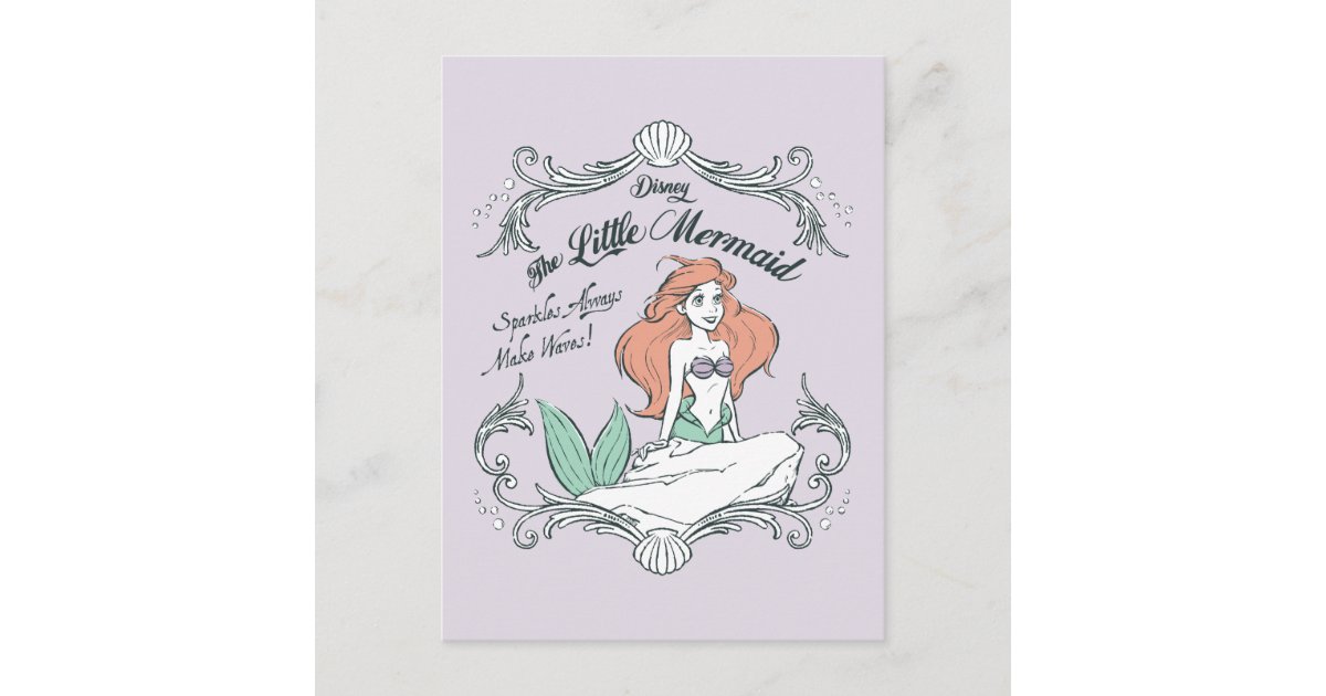 Ariel | Sparkles Always Make Waves Postcard | Zazzle