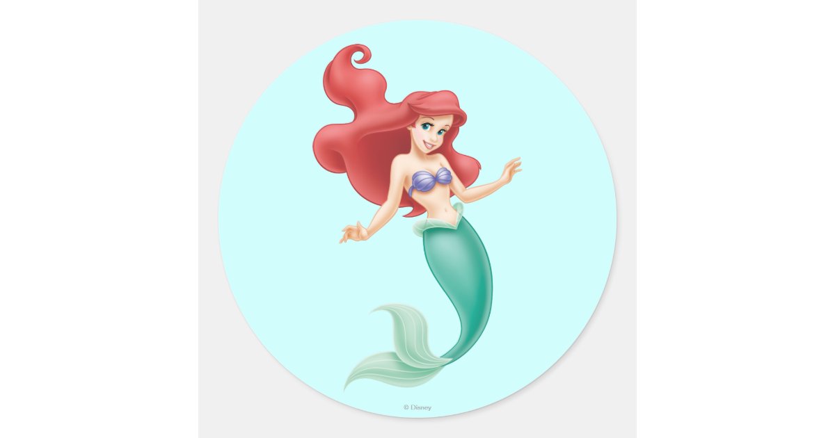 Ariel Swimming Classic Round Sticker | Zazzle