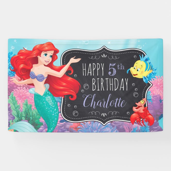 Ariel | The Little Mermaid - Chalkboard Banner | Zazzle.com