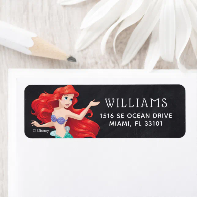Ariel | The Little Mermaid | Chalkboard Birthday Label | Zazzle