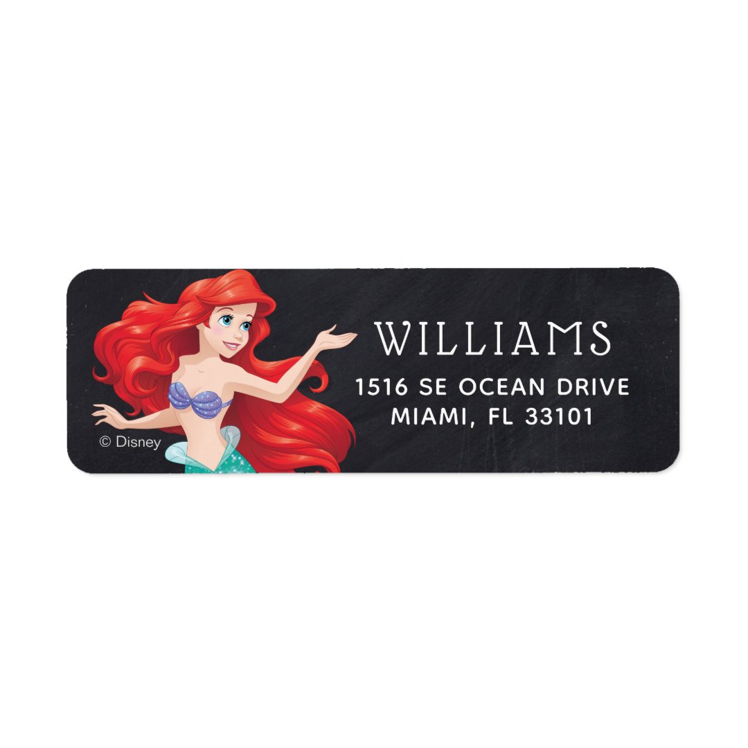 Ariel | The Little Mermaid | Chalkboard Birthday Label | Zazzle