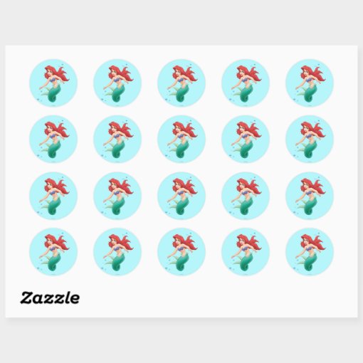 Ariel with Bubbles Classic Round Sticker | Zazzle