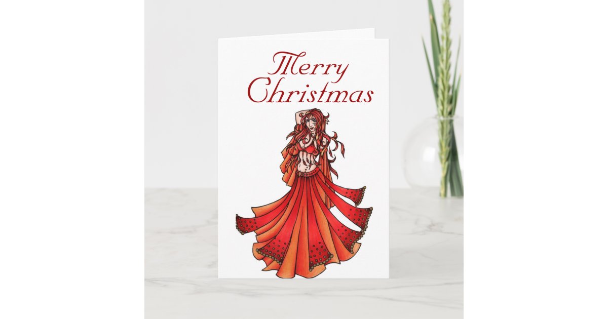 Aries Belly Dancer Holiday Card | Zazzle