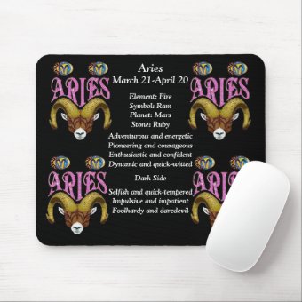 Aries Birth Sign Zodiac Mouse Pad | Zazzle