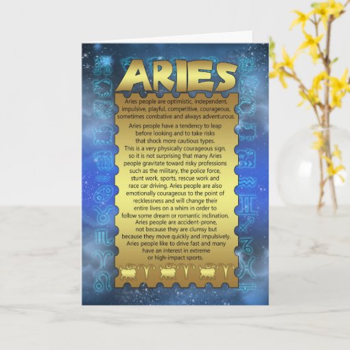 Aries Birthday Card - Zodiac Birthday Card - Aries | Zazzle