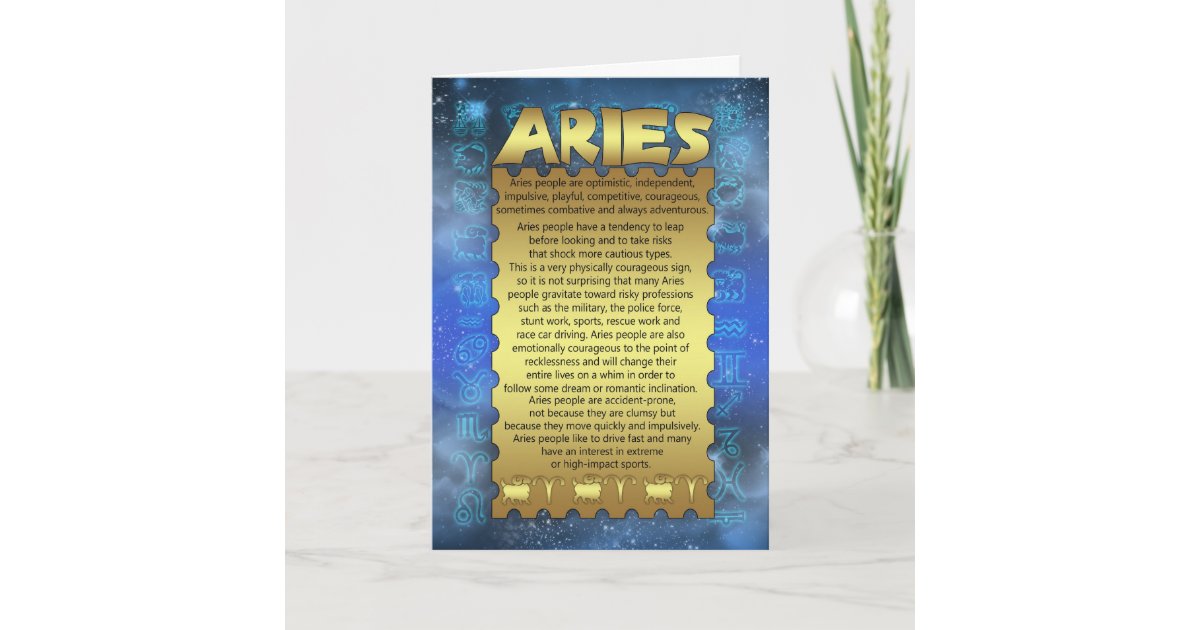 Aries Birthday Card - Zodiac Birthday Card - Aries | Zazzle