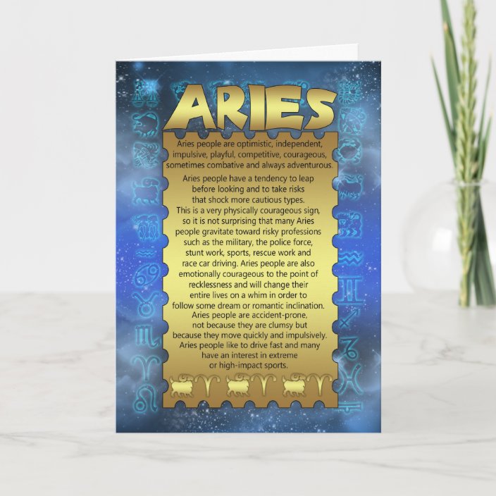 Aries Birthday Card - Zodiac Birthday Card - Aries | Zazzle.com