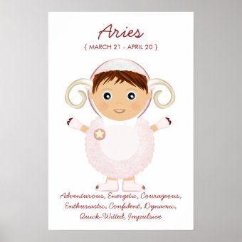 Aries - Boy Horoscope Poster | Zazzle