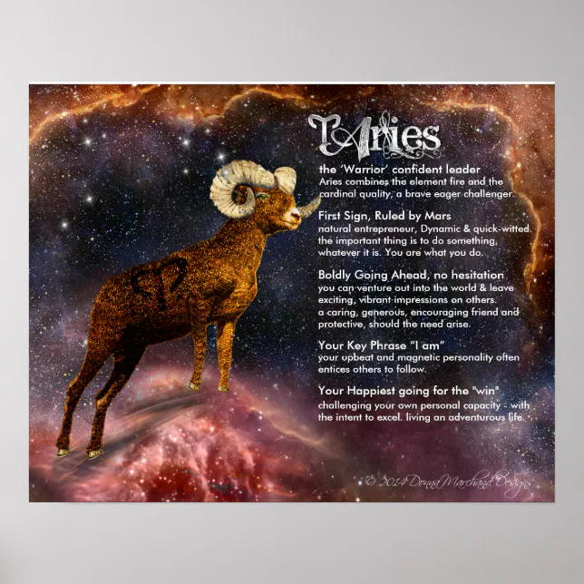 Aries Characteristics Poster | Zazzle
