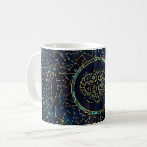 Aries Zodiac Gold Abalone on Constellation Coffee Mug | Zazzle