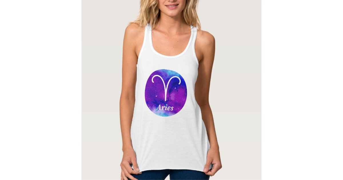 Aries Zodiac Symbol Space Nebula Tank Top | Zazzle