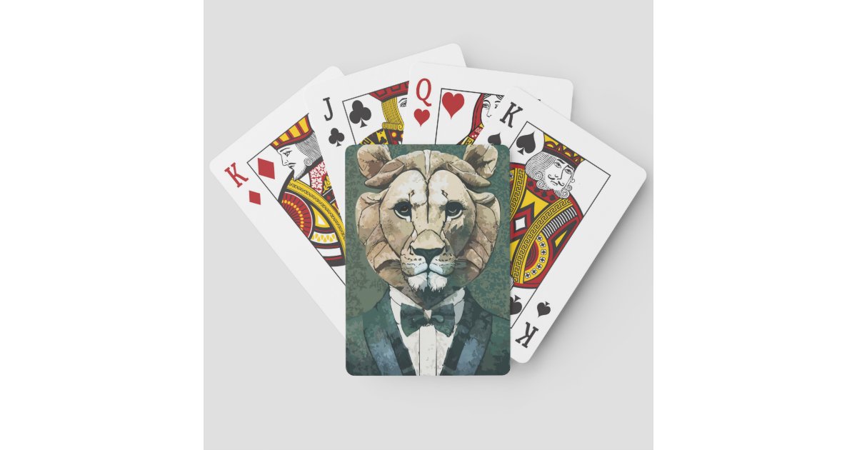 Aristocrat Lion Poker Cards | Zazzle