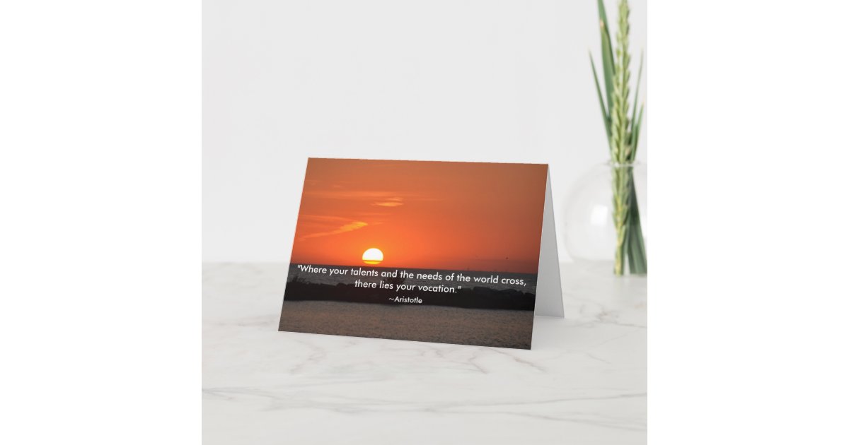 Aristotle Quote Sunset Graduation Card | Zazzle