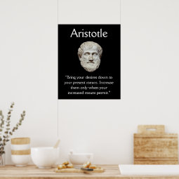 Aristotle - Self Control and Money Quote Poster | Zazzle