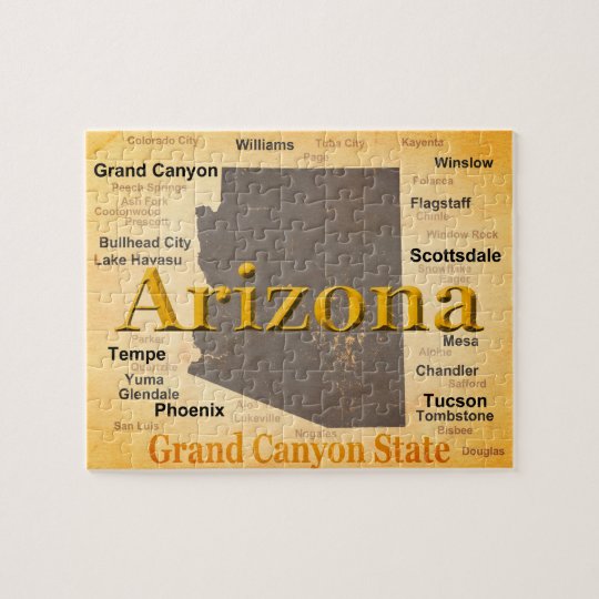 Arizona Aged Map Jigsaw Puzzle | Zazzle.com