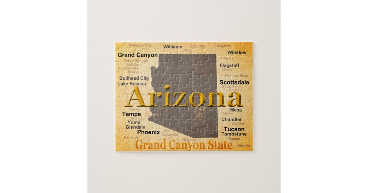 Arizona Aged Map Jigsaw Puzzle | Zazzle
