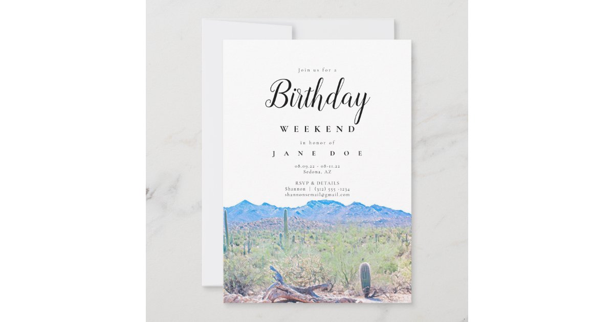 Arizona Birthday Weekend Invitation | Zazzle