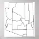 Arizona Counties Blank Outline Map Poster | Zazzle