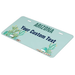 Arizona Custom Personalized Cactus Cacti License Plate | Zazzle