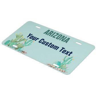 Arizona Custom Personalized Cactus Cacti License Plate | Zazzle