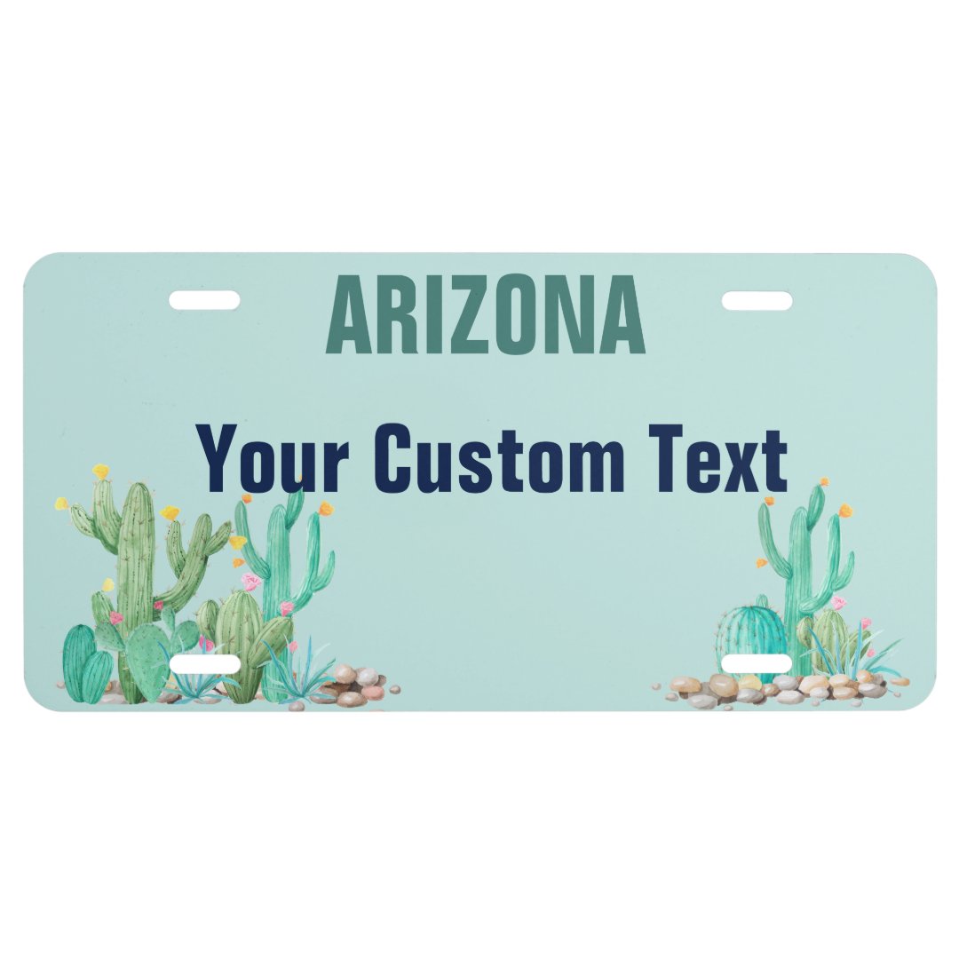 Arizona Custom Personalized Cactus Cacti License Plate | Zazzle