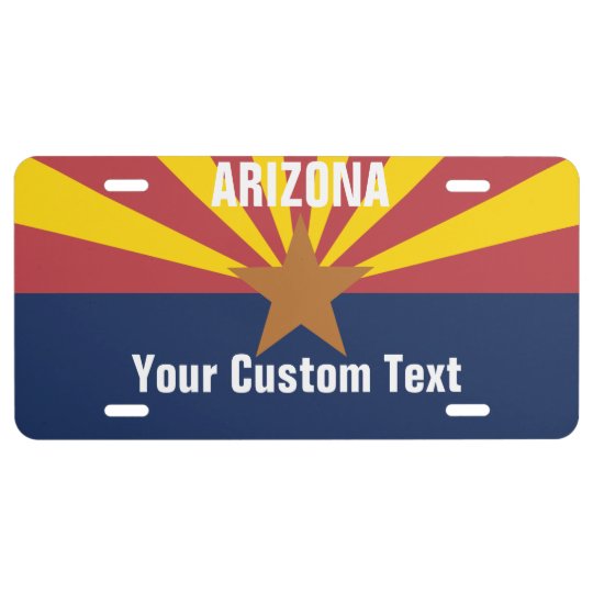 Arizona Custom Personalized Flag Star License Plate | Zazzle.com