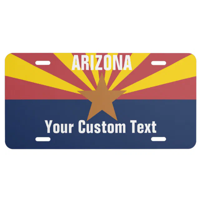 Arizona Custom Personalized Flag Star License Plate | Zazzle