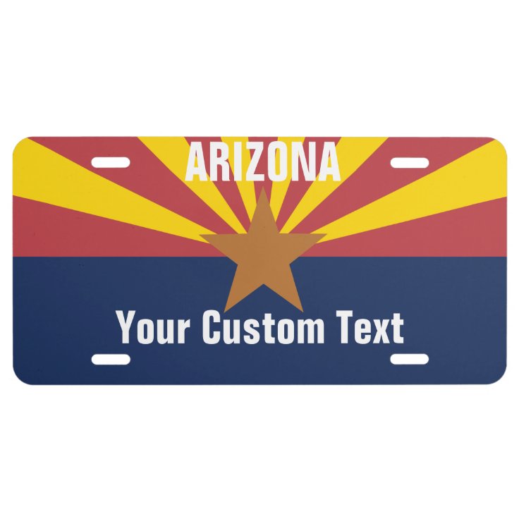 Arizona Custom Personalized Flag Star License Plate | Zazzle