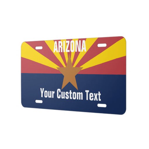 Arizona Custom Personalized Flag Star License Plate | Zazzle