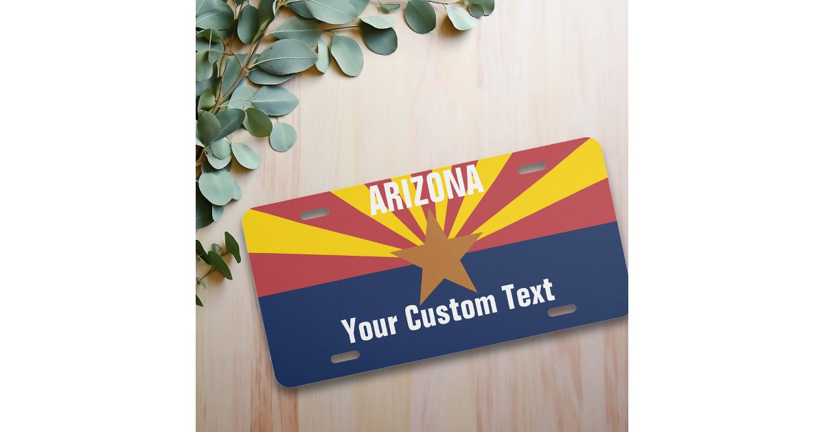 Arizona Custom Personalized Flag Star License Plate | Zazzle