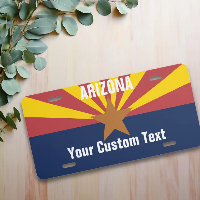 Arizona Custom Personalized Flag Star License Plate | Zazzle
