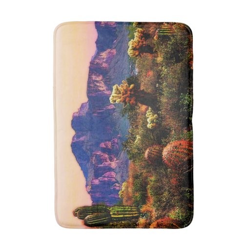 Arizona Desert Scenery Superstition Mountain Bath Mat | Zazzle