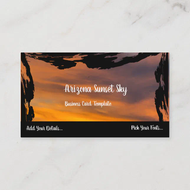 Arizona Desert Sunset Business Card | Zazzle