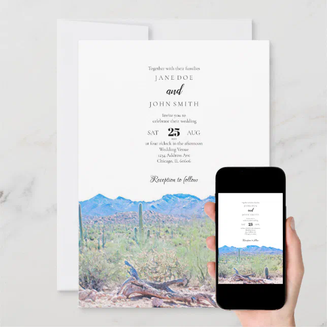 Arizona Desert Wedding Invitation | Zazzle