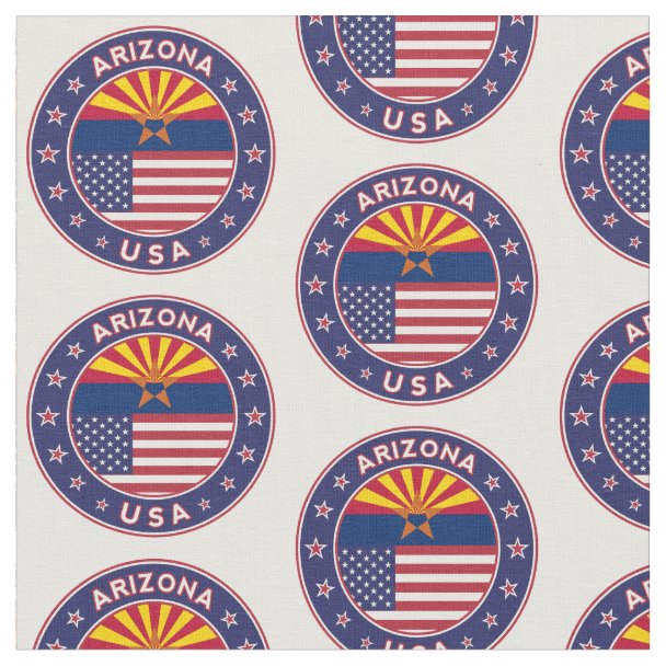 Arizona State Flag Shield Fabric | Zazzle