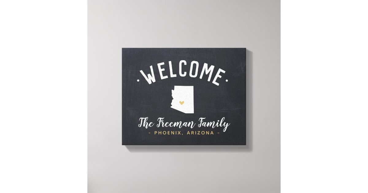 Arizona Family Monogram Welcome Sign | Zazzle