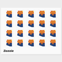 Arizona Flag Colors Square Sticker | Zazzle