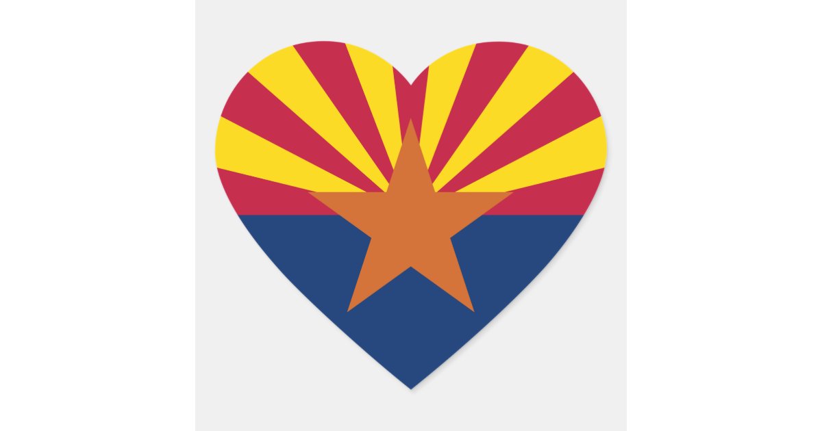 Arizona Flag Heart Sticker | Zazzle