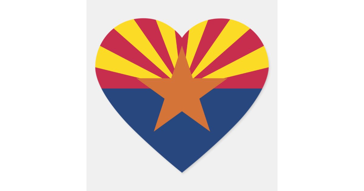 Arizona Flag Heart Sticker | Zazzle