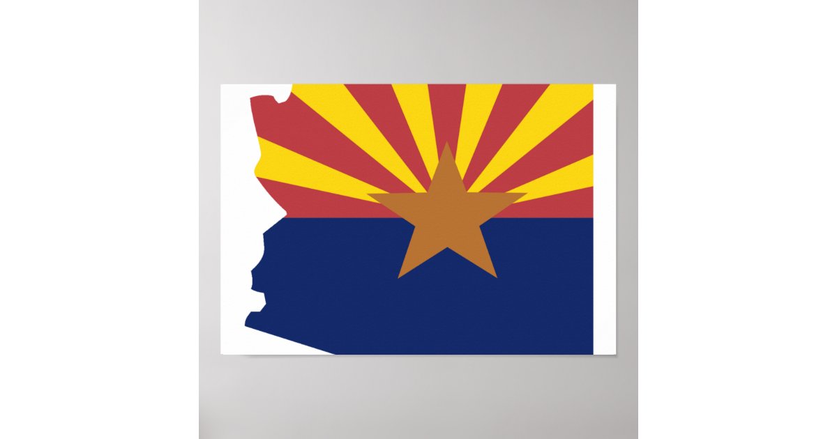 Arizona Flag Map Poster | Zazzle