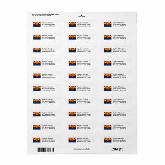 Arizona Flag Return Address Label | Zazzle