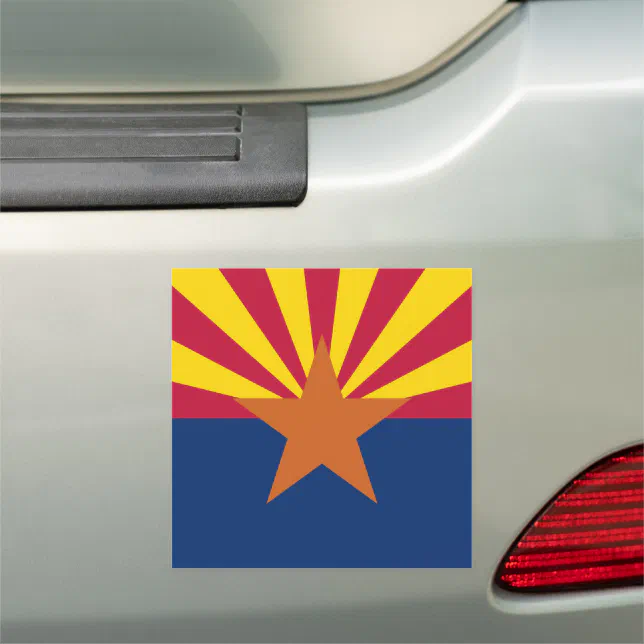 Arizona Flag: Setting Star Sun, The Copper State Car Magnet | Zazzle