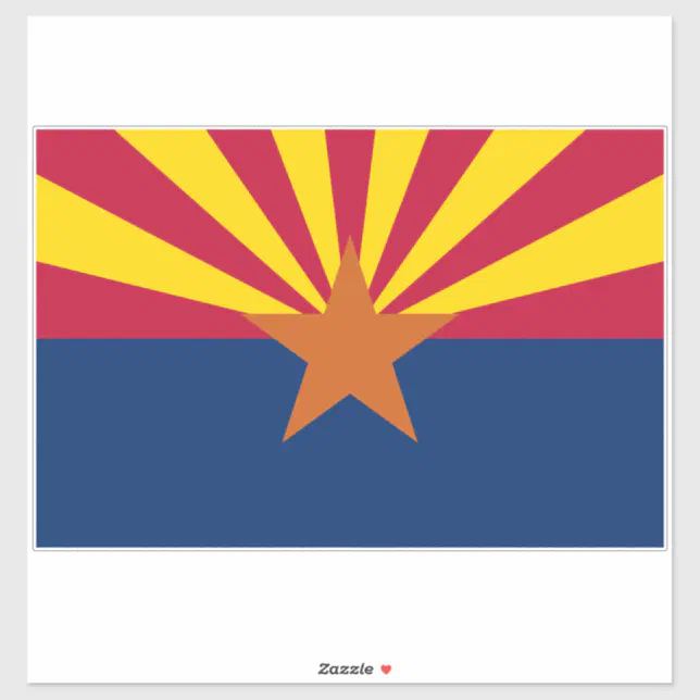Arizona Flag: Setting Star Sun, The Copper State Sticker | Zazzle